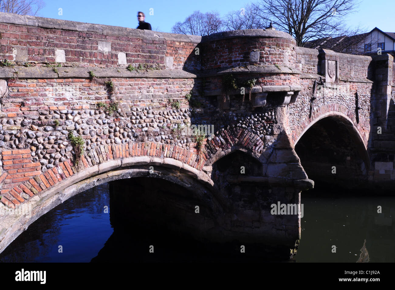 Bishop Bridge over the River Wensum, Norwich Stock Photo - Alamy