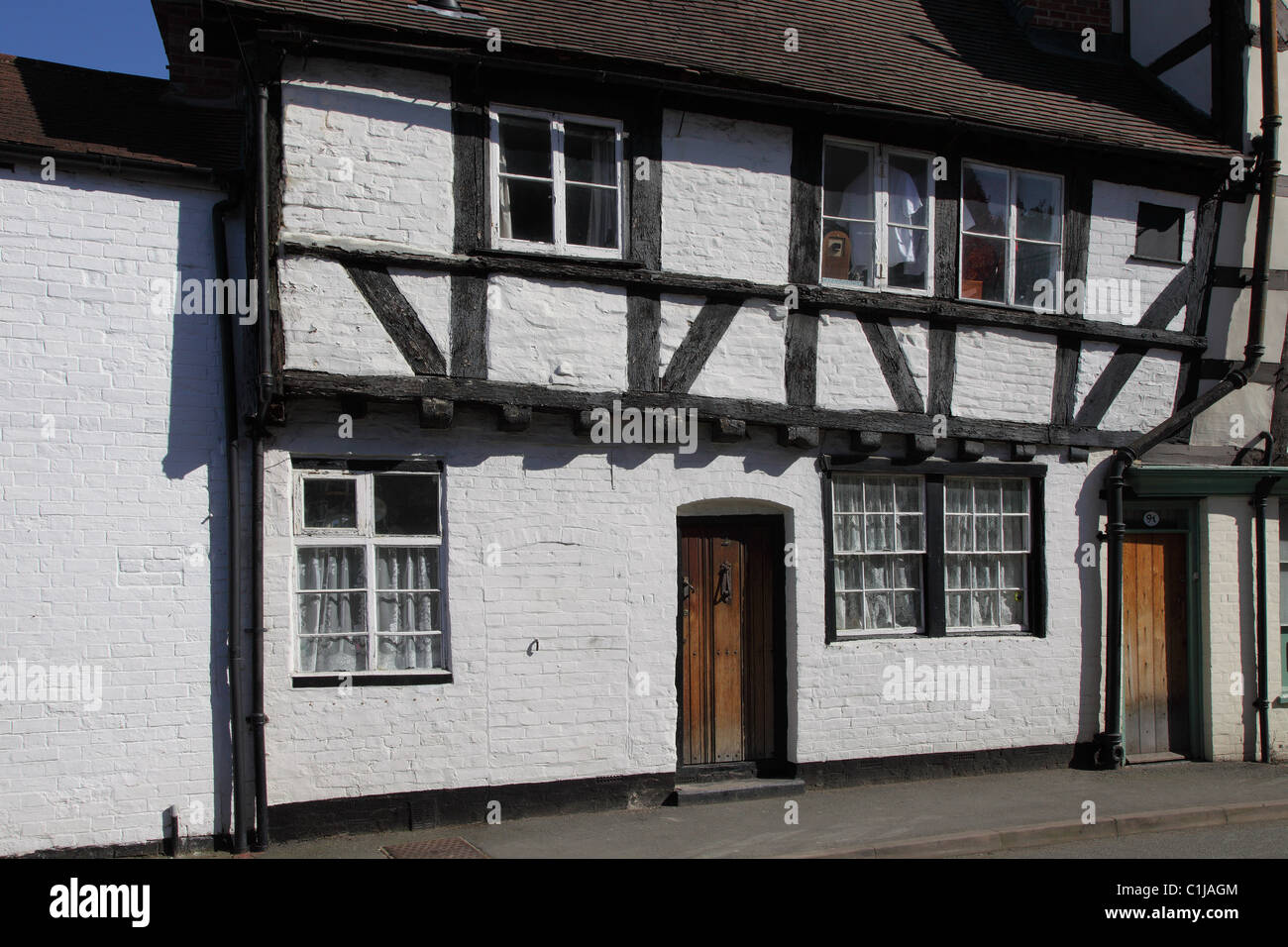 OLD BLACK AND WHITE TIMBER BUILDINGS IN TEWKESBURY. GLOUCESTERSHIRE ...