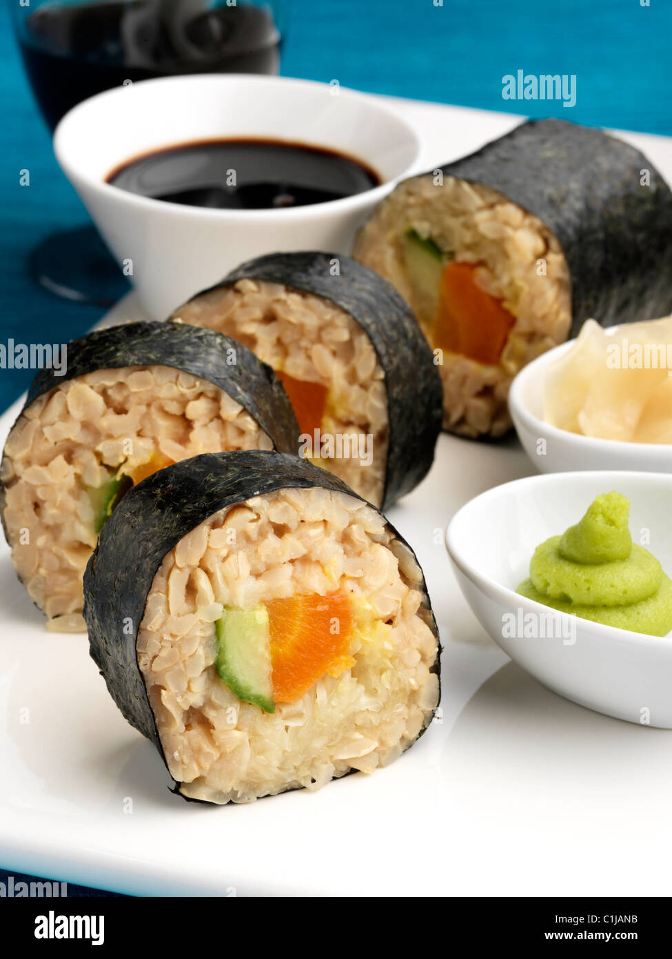 Japanese vegan nori seaweed rolled sushi hi-res stock photography and ...