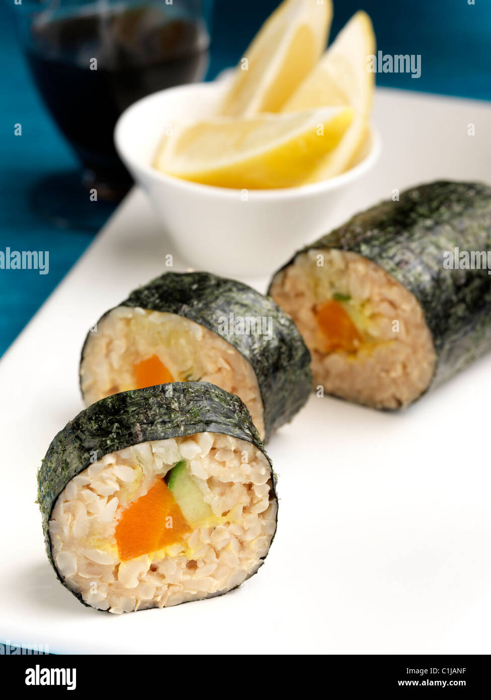 Japanese vegan nori seaweed rolled sushi hi-res stock photography and ...