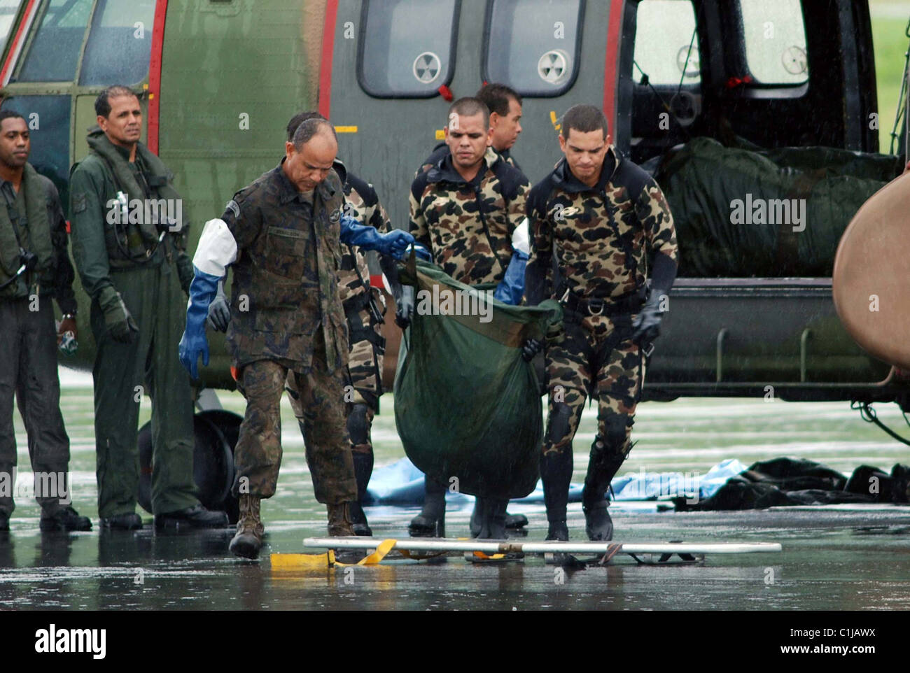 Bodies recovered from the Atlantic Ocean after the aircrash of the ...