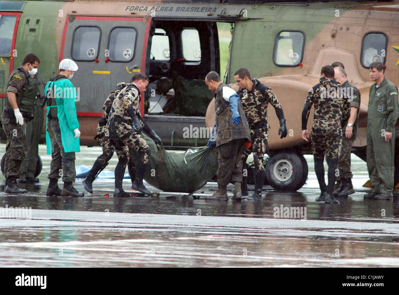 Bodies recovered from the Atlantic Ocean after the aircrash of the ...