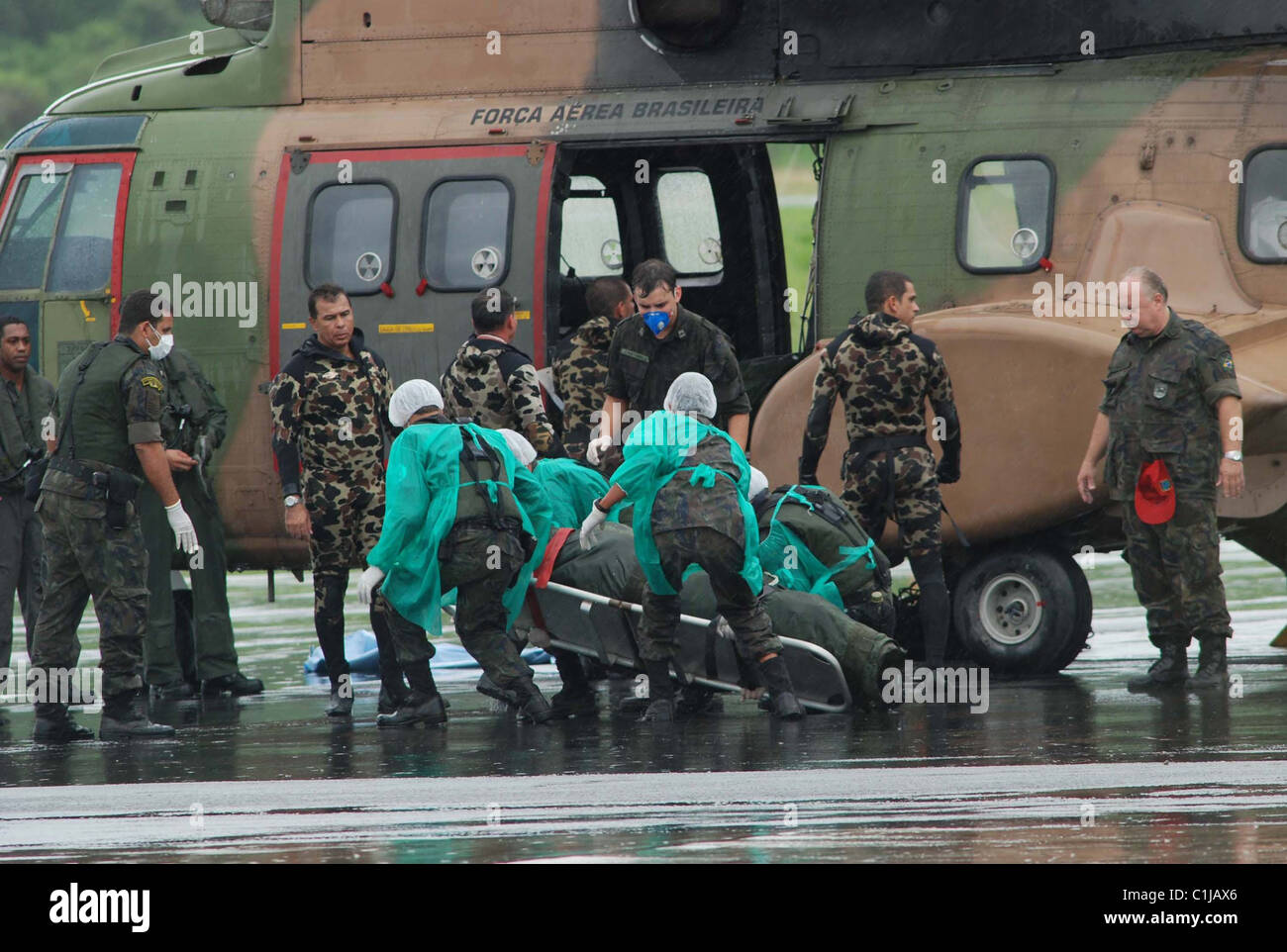 Bodies recovered from the Atlantic Ocean after the aircrash of the ...