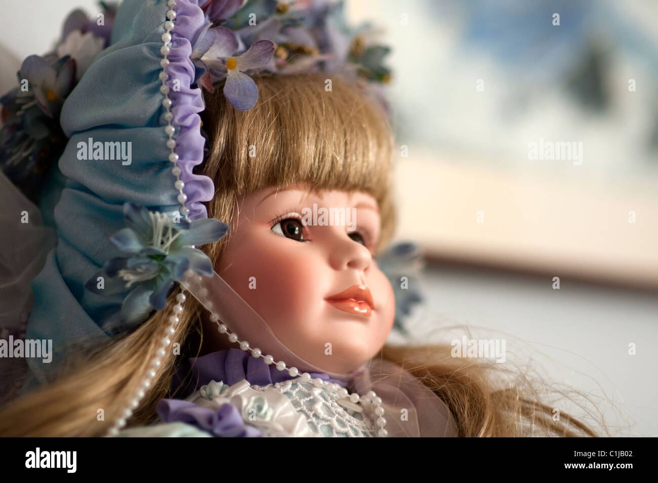 Face of porcelain doll Stock Photo - Alamy