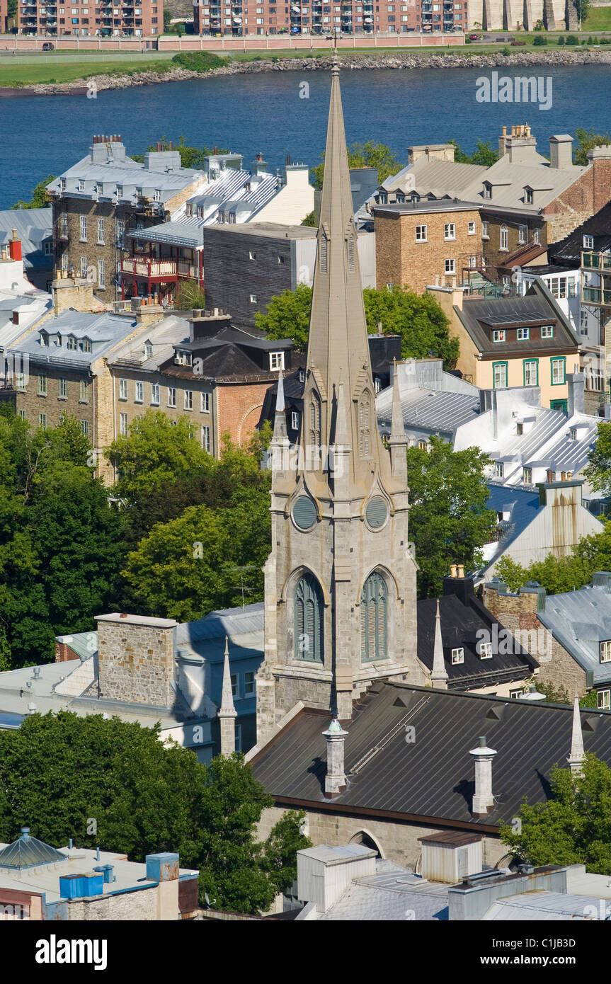 Canada quebec city rooftops old town hi-res stock photography and ...