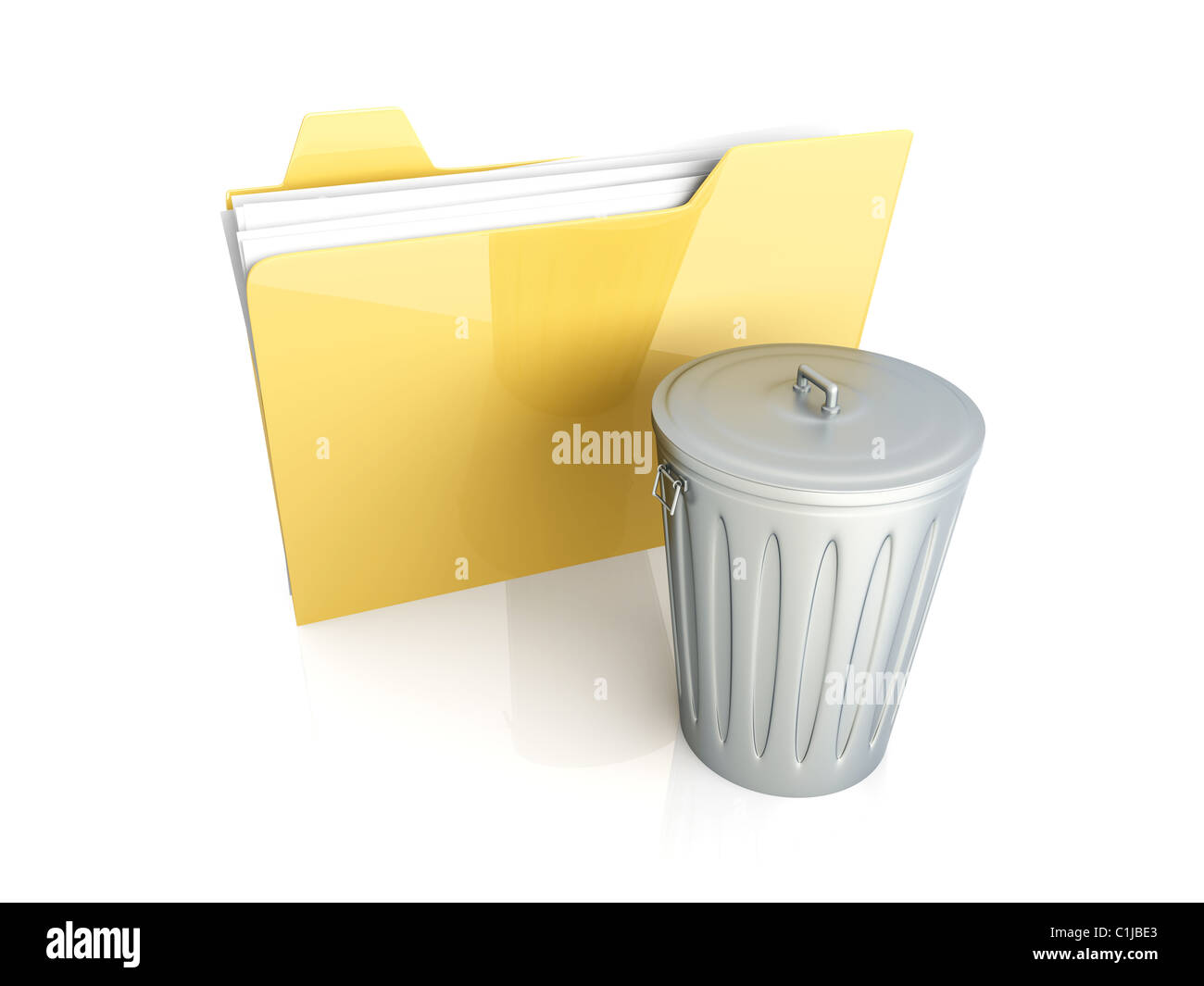 Folder trash bin 3d illustration Cut Out Stock Images & Pictures - Alamy