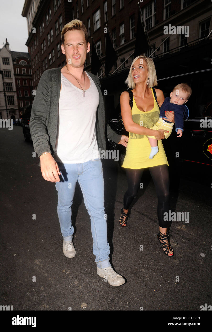 Lee Ryan And His Fiancee Samantha Miller Pull Faces At Photographers