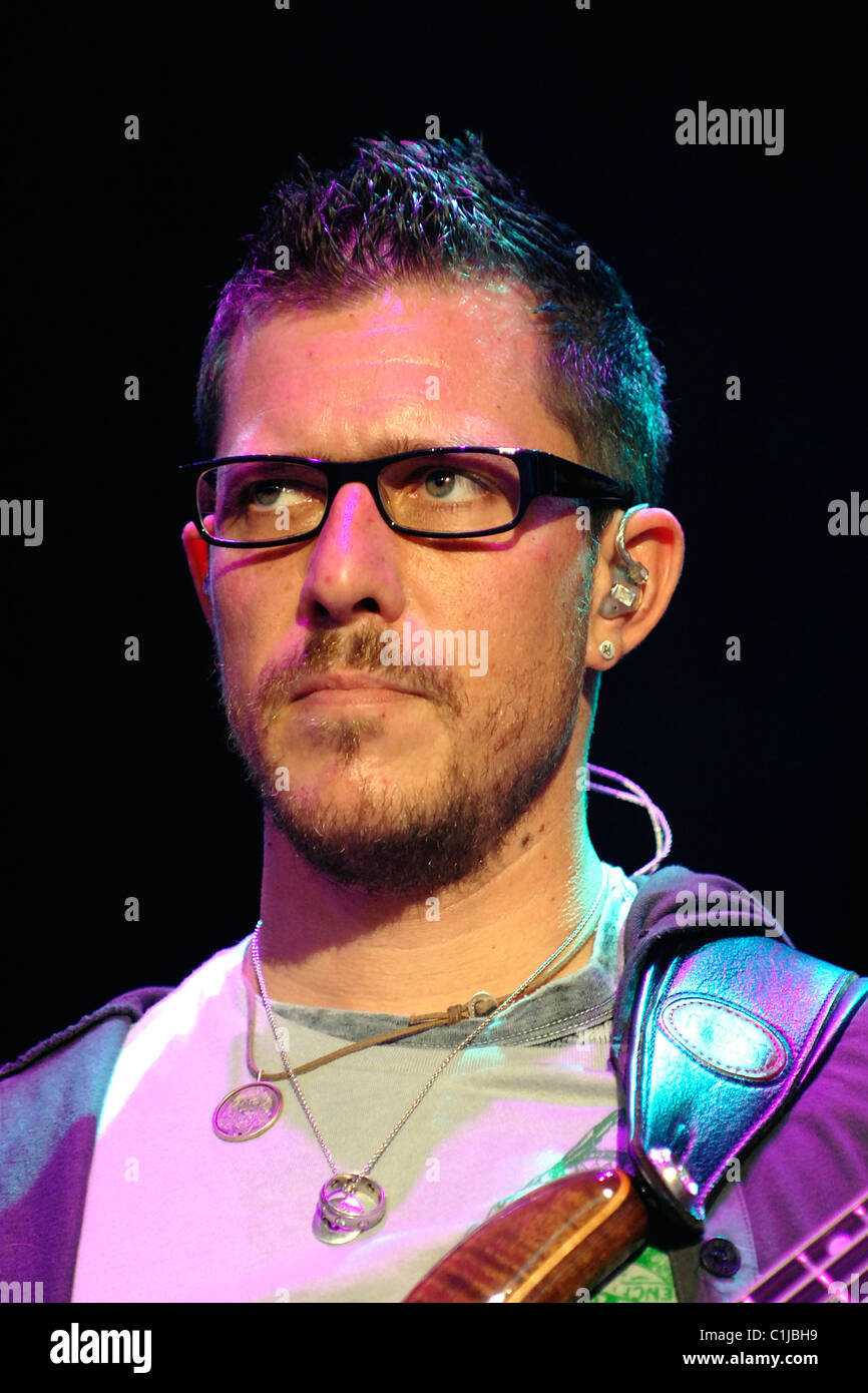 Stefan Lessard of Dave Matthews Band performing live at the Molson ...