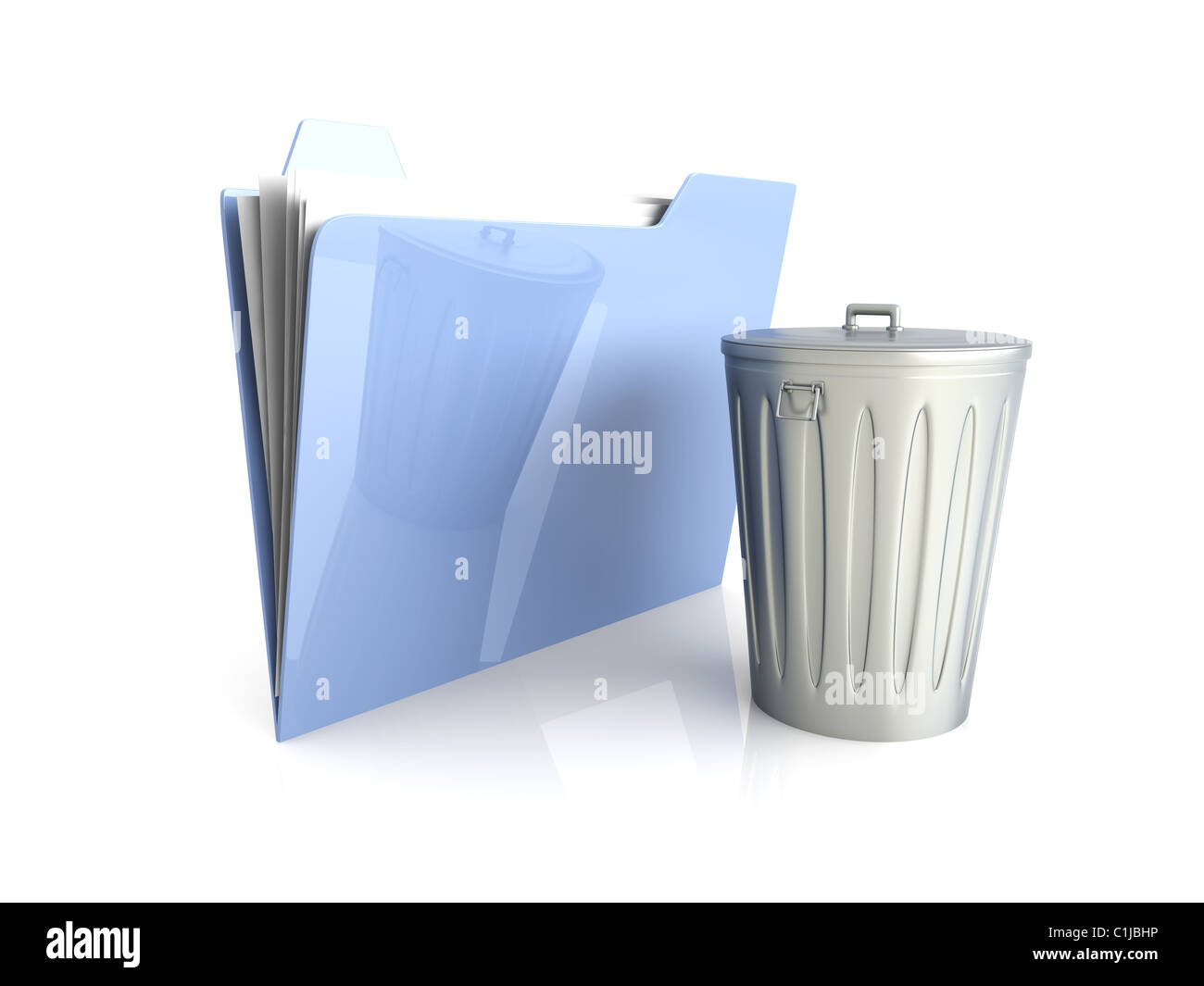 Folder trash bin 3d illustration Cut Out Stock Images & Pictures - Alamy