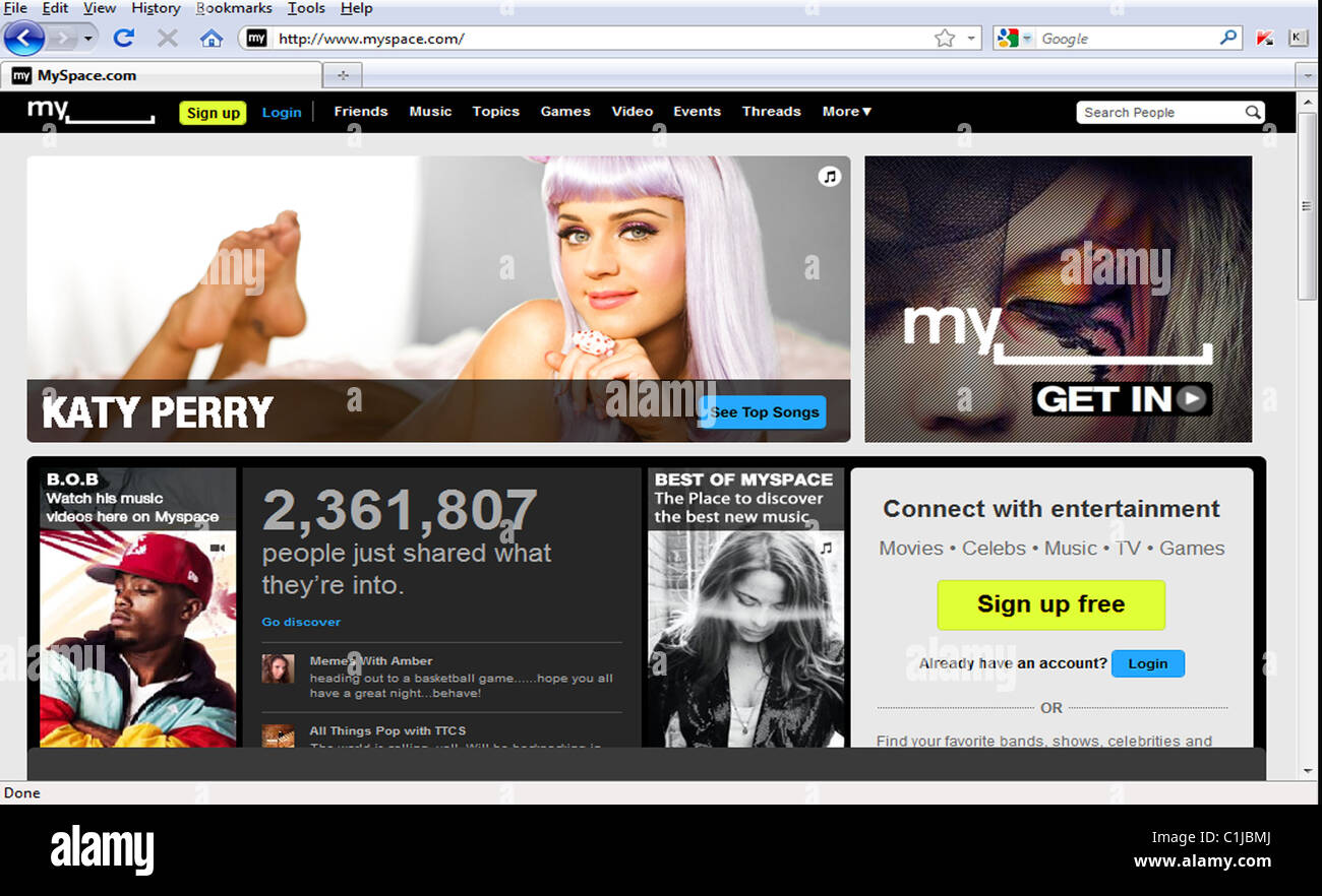 Myspace page hi-res stock photography and images - Alamy