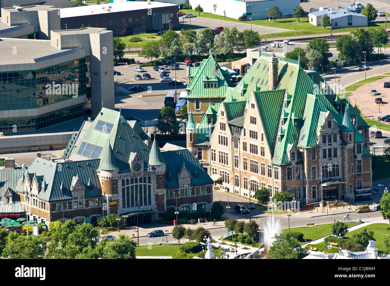 Quebec City, Quebec, Canada. Aerial view of the Old City Stock Photo ...