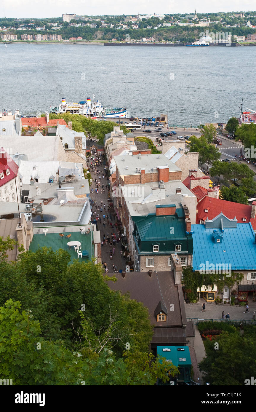 Quebec City, Quebec, Canada. Aerial view of the Old City Stock Photo ...