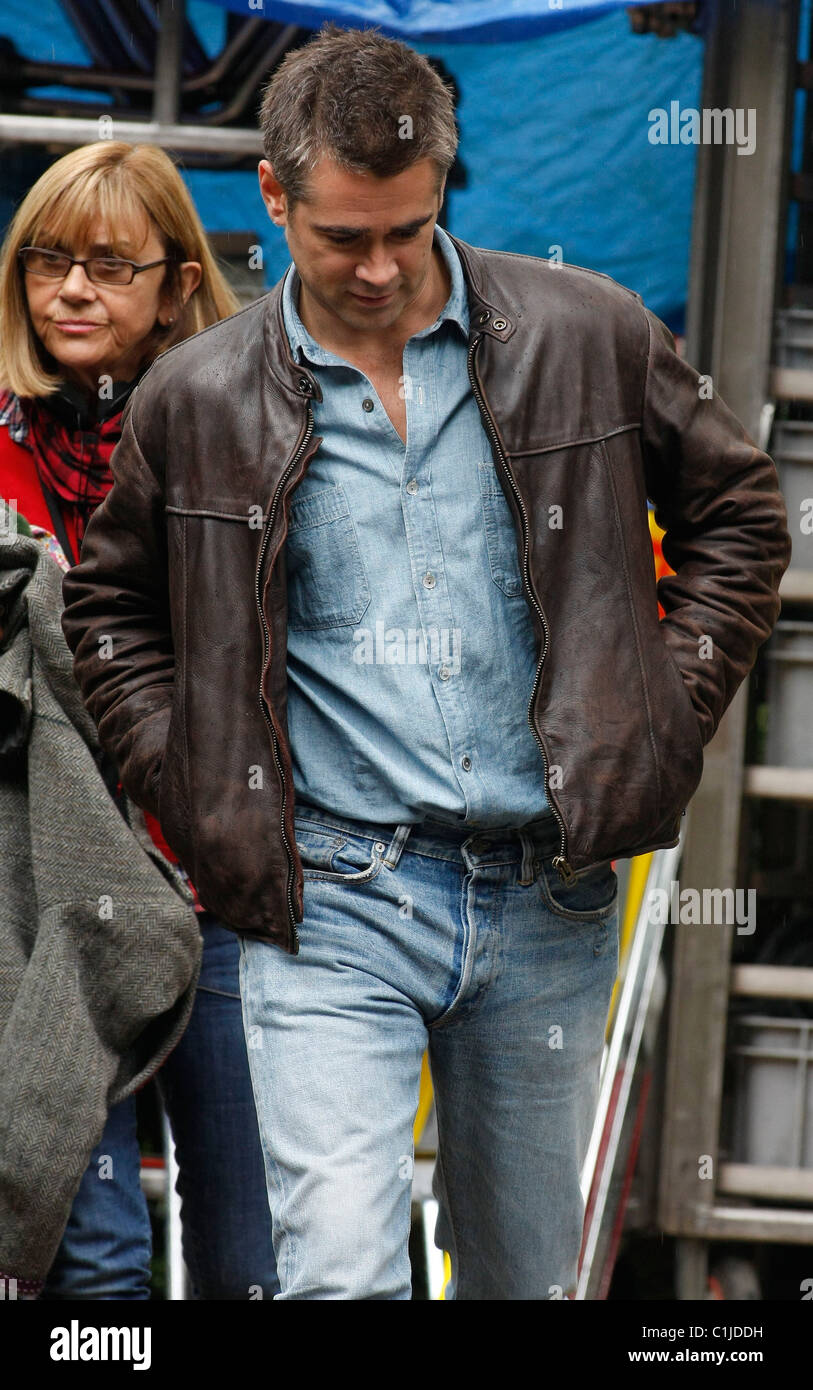 Colin Farrell on the set of his new film London Boulevard London ...