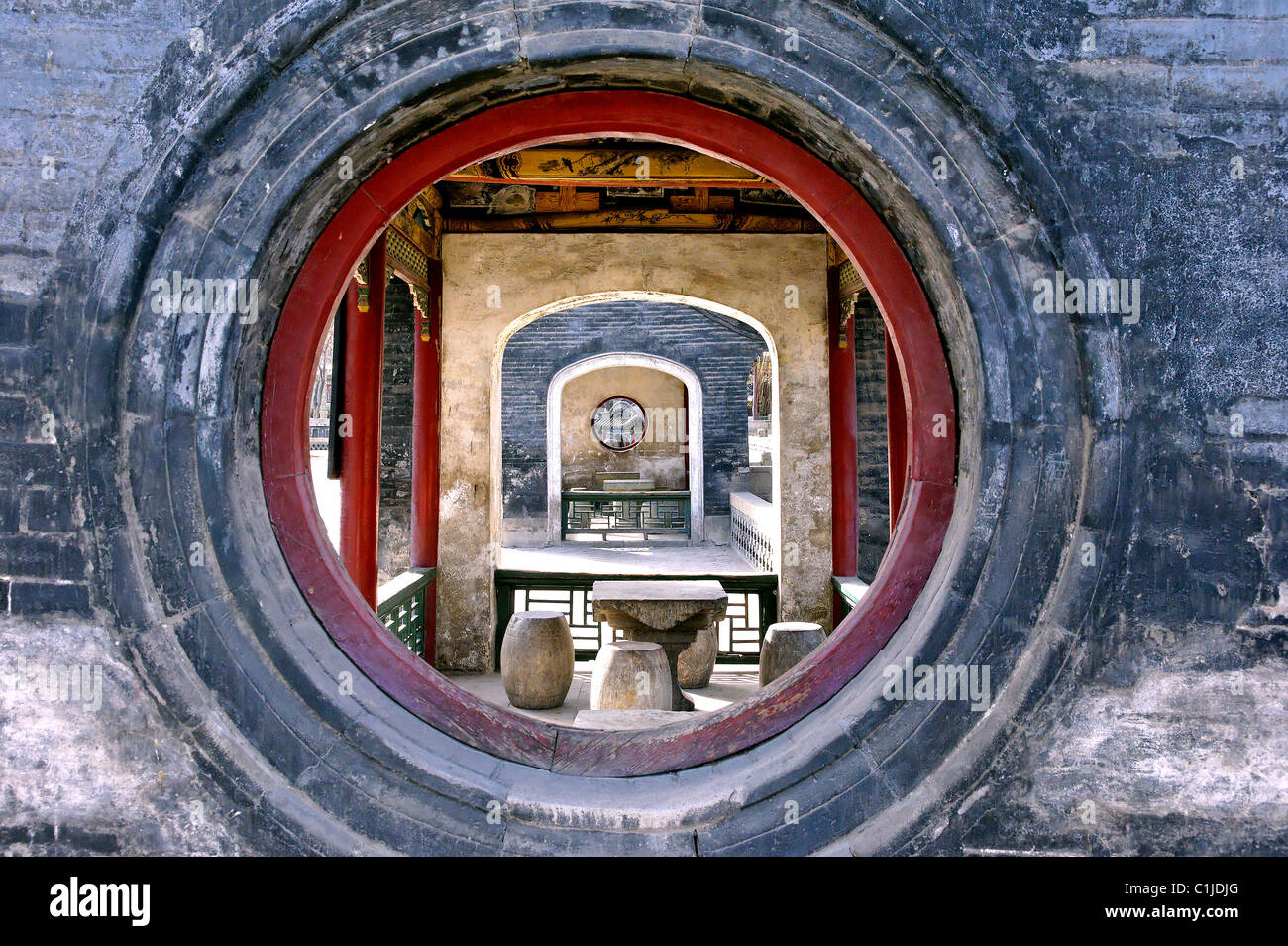 China, Shanxi, Taiyuan, Jinci temple is a complex of temple buildings ...