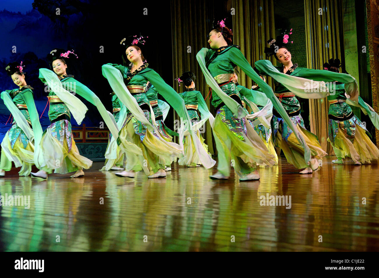 China, Shanxi, X'ian, Tang dynasty palace music and dance, Grand Opera ...