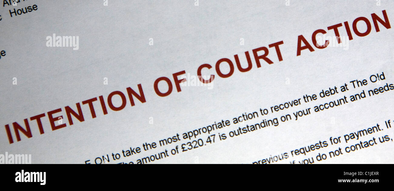 Court Action debt collection letter bill payment overdue Stock Photo ...