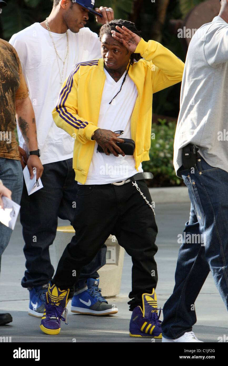 Lil Wayne, arrive for the first game of the NBA National Championship ...
