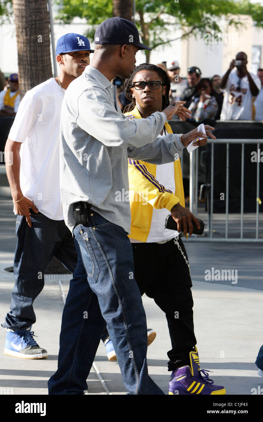 Lil Wayne, arrive for the first game of the NBA National Championship ...