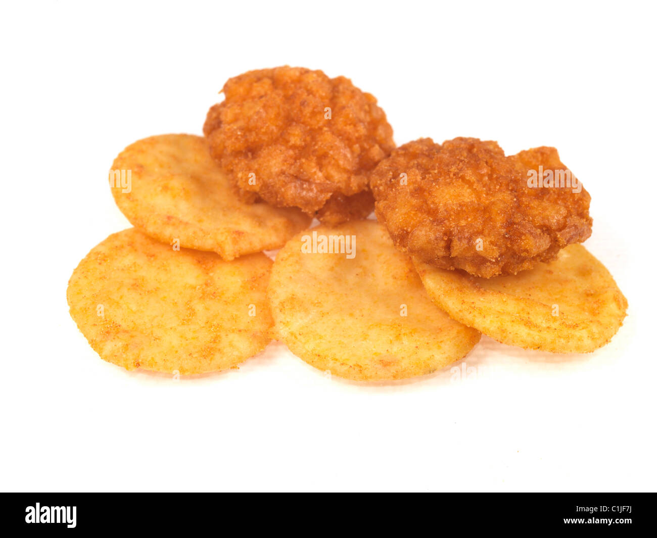 Food spicy rice crackers savoury snack handful mini hi-res stock ...