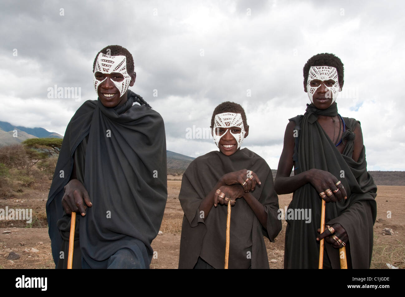 Masai male warriors Stock Photo - Alamy