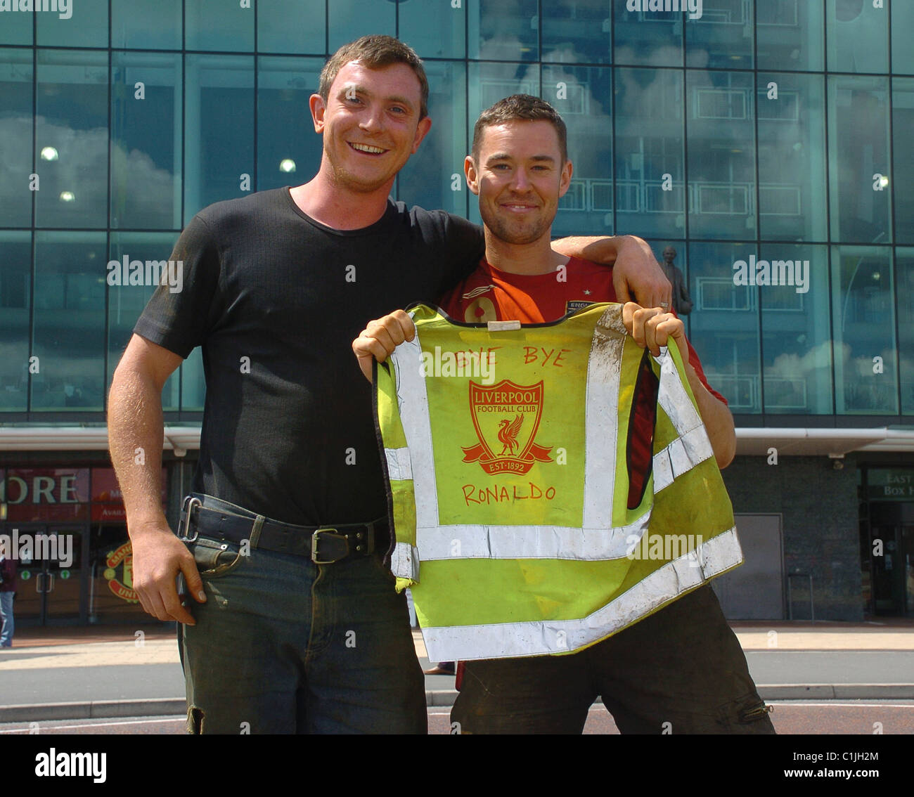 Liverpool supporters Paul Cleary and Gary Steele are happy to see ...