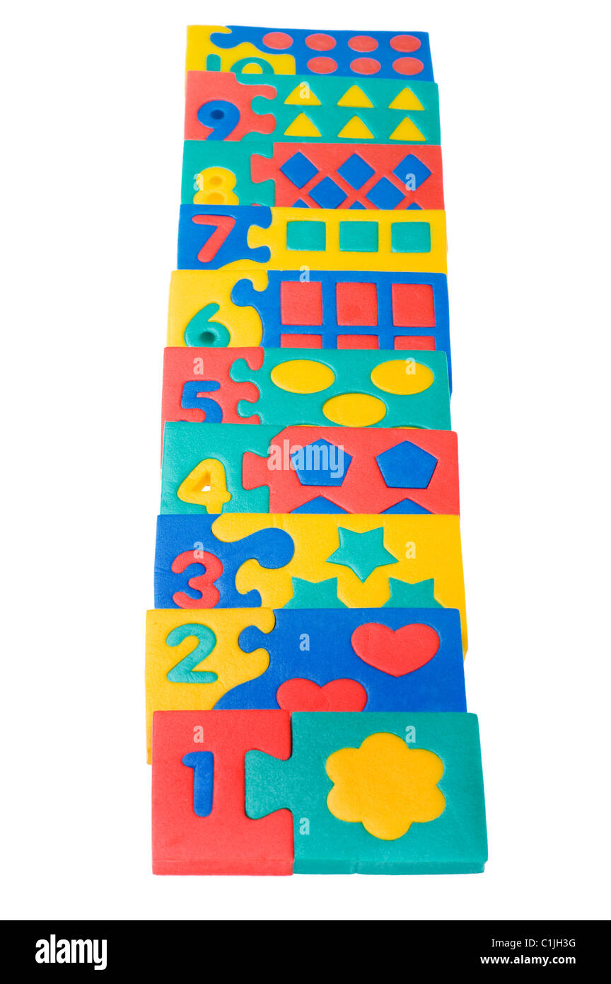 object on white - arithmetic learning game close up Stock Photo - Alamy