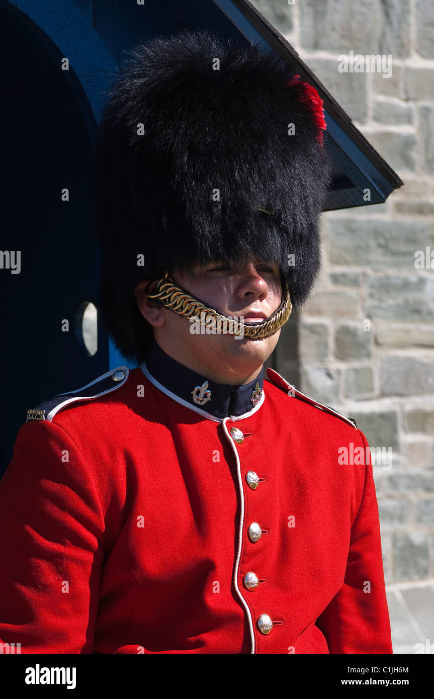 Quebec City, Quebec, Canada. Guard at the La Citadelle (Citadelle of ...