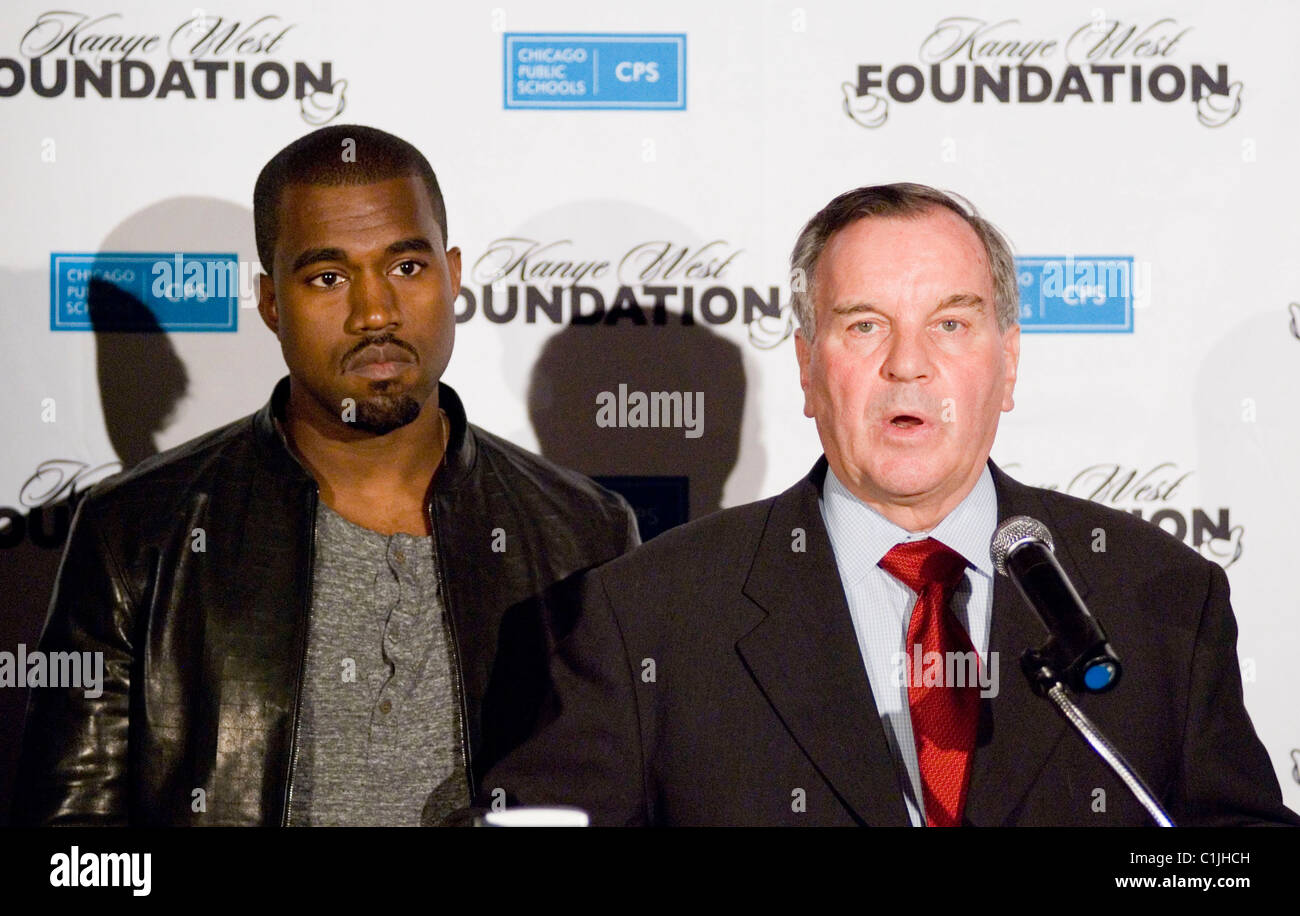 Kanye West and Chicago Mayor Richard M. Daley Press Conference for ...