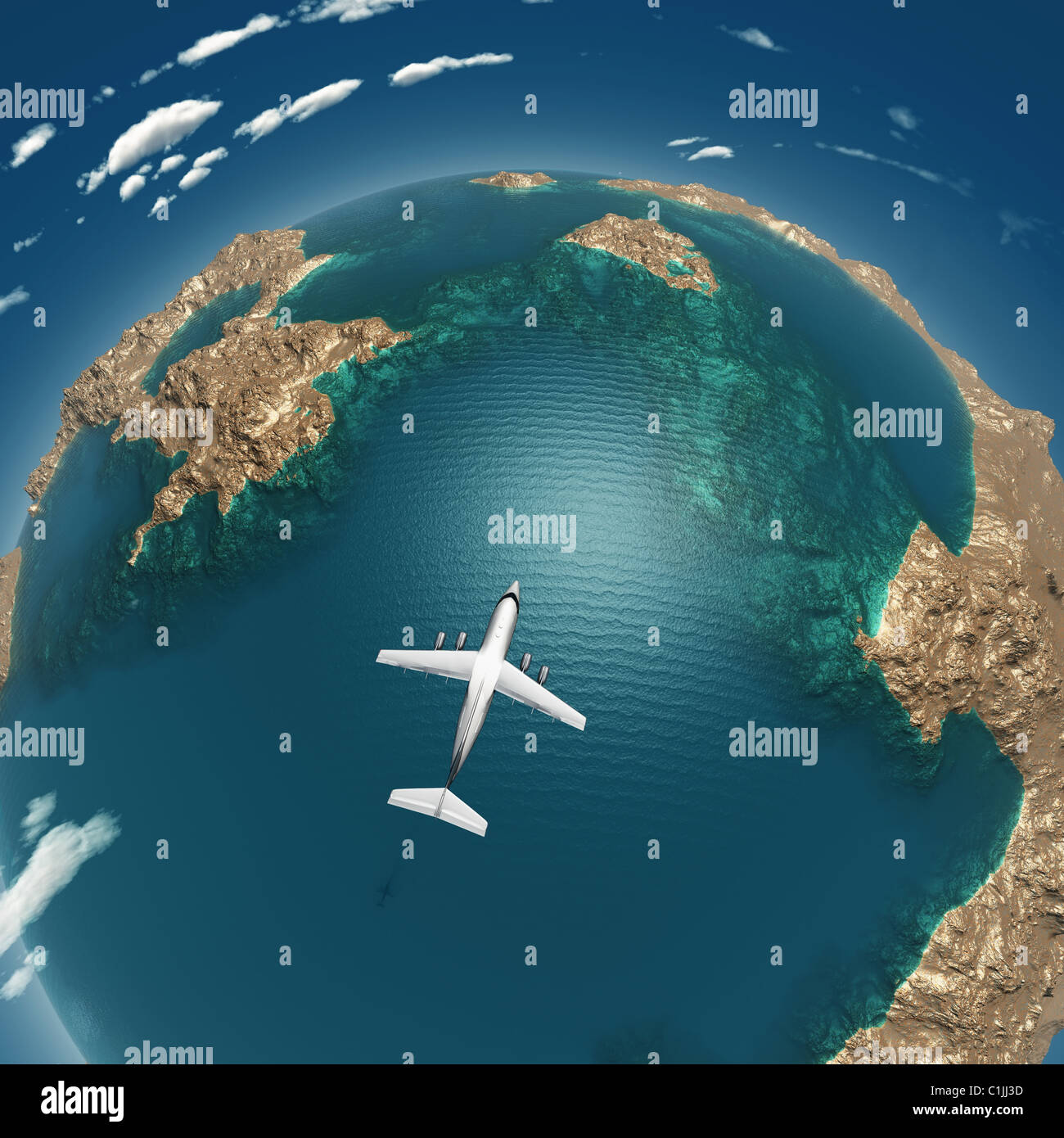 Airplane flight island hi-res stock photography and images - Alamy