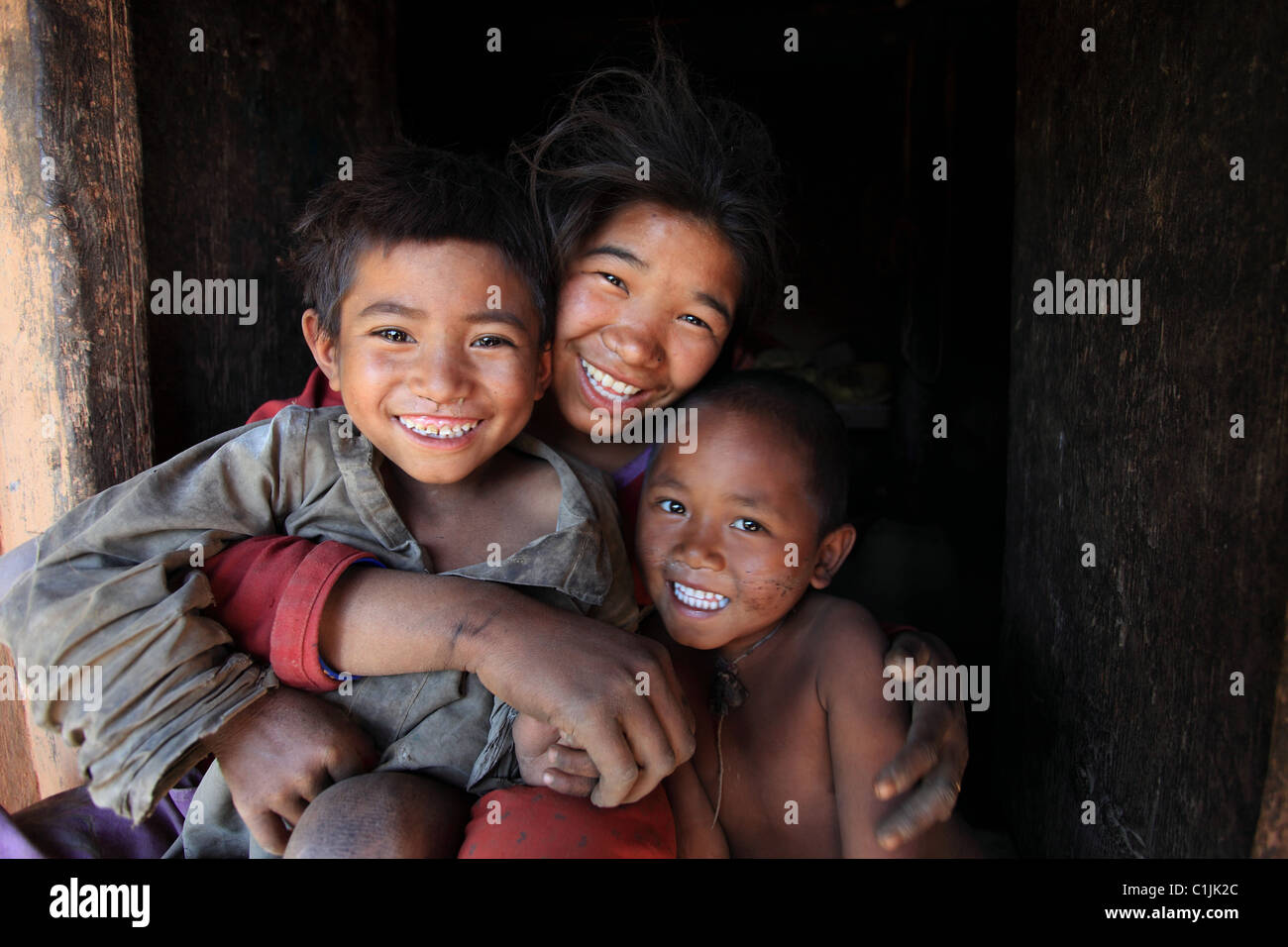 Nepali mother with child Stock Photo - Alamy