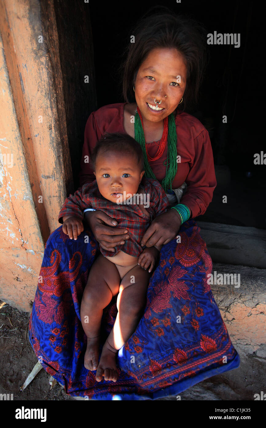 Nepali mother and child hi-res stock photography and images - Alamy