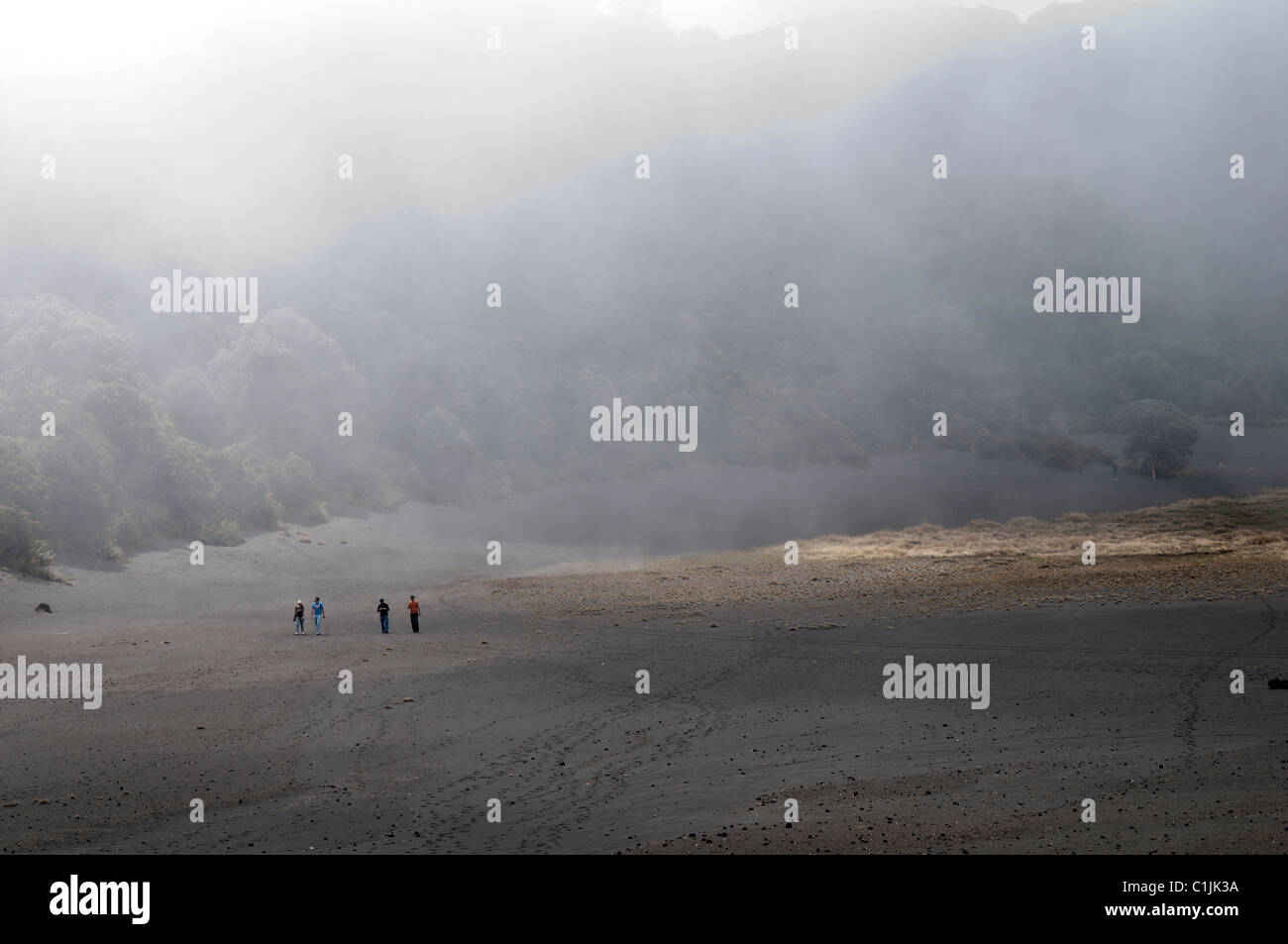 Walking on dormant volcano crater ,Costa Rica Stock Photo - Alamy