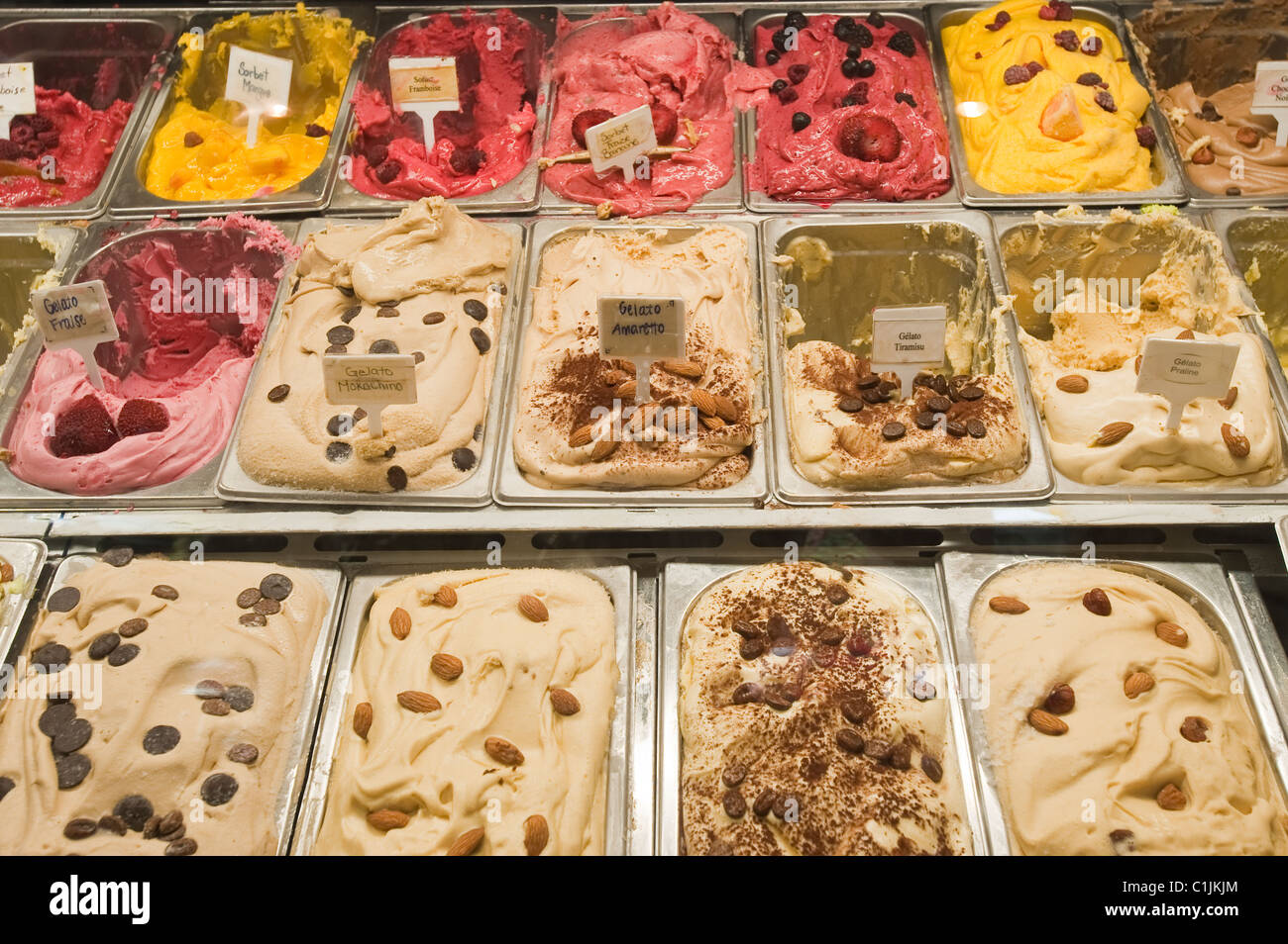 Quebec City, Quebec, Canada. Gelato and sweets shop in Old City Stock ...
