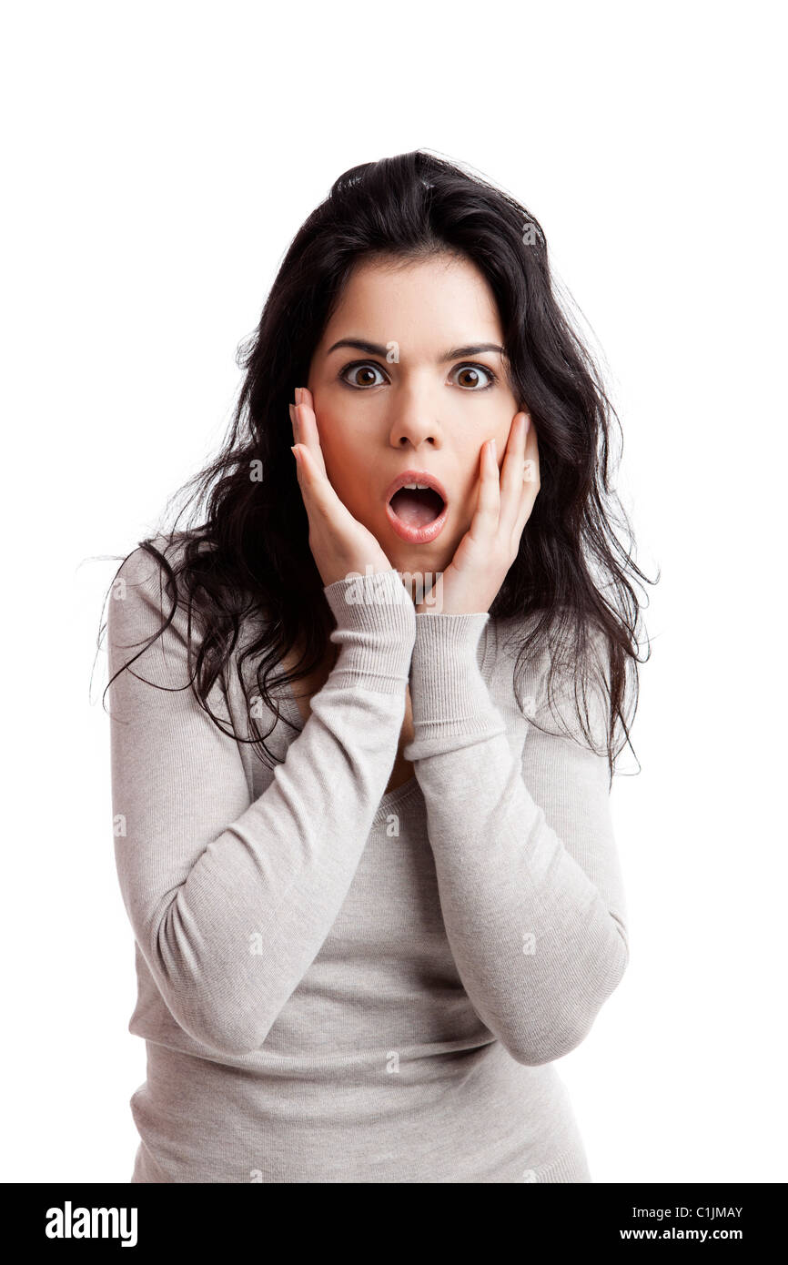 Astonished woman face High Resolution Stock Photography and Images - Alamy