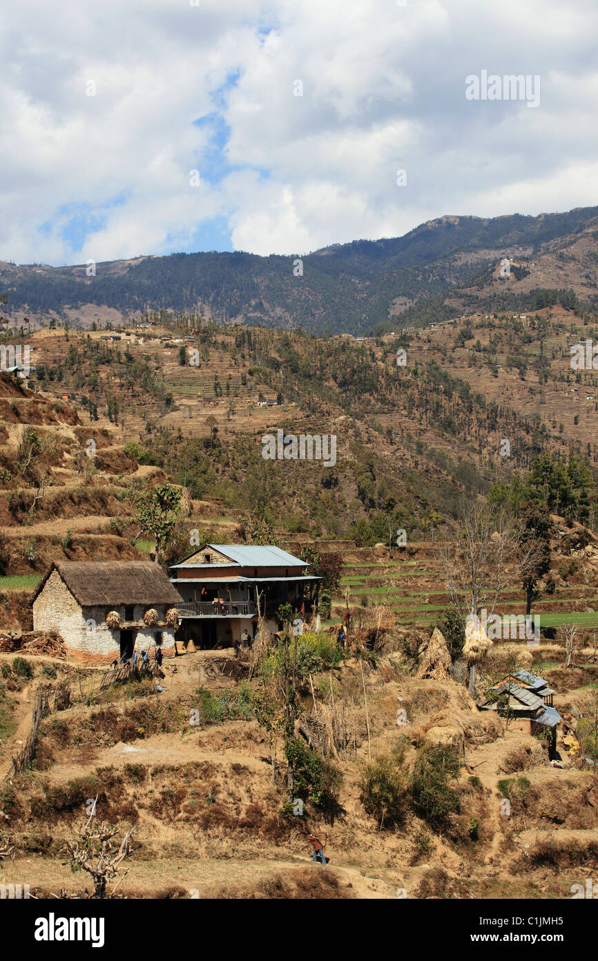 Landscape in the Nepali hills Stock Photo - Alamy
