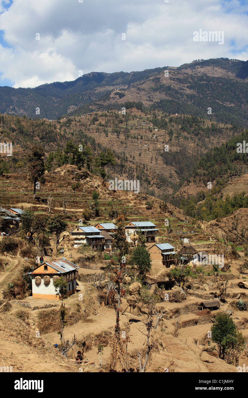 Landscape in the Nepali hills Stock Photo - Alamy