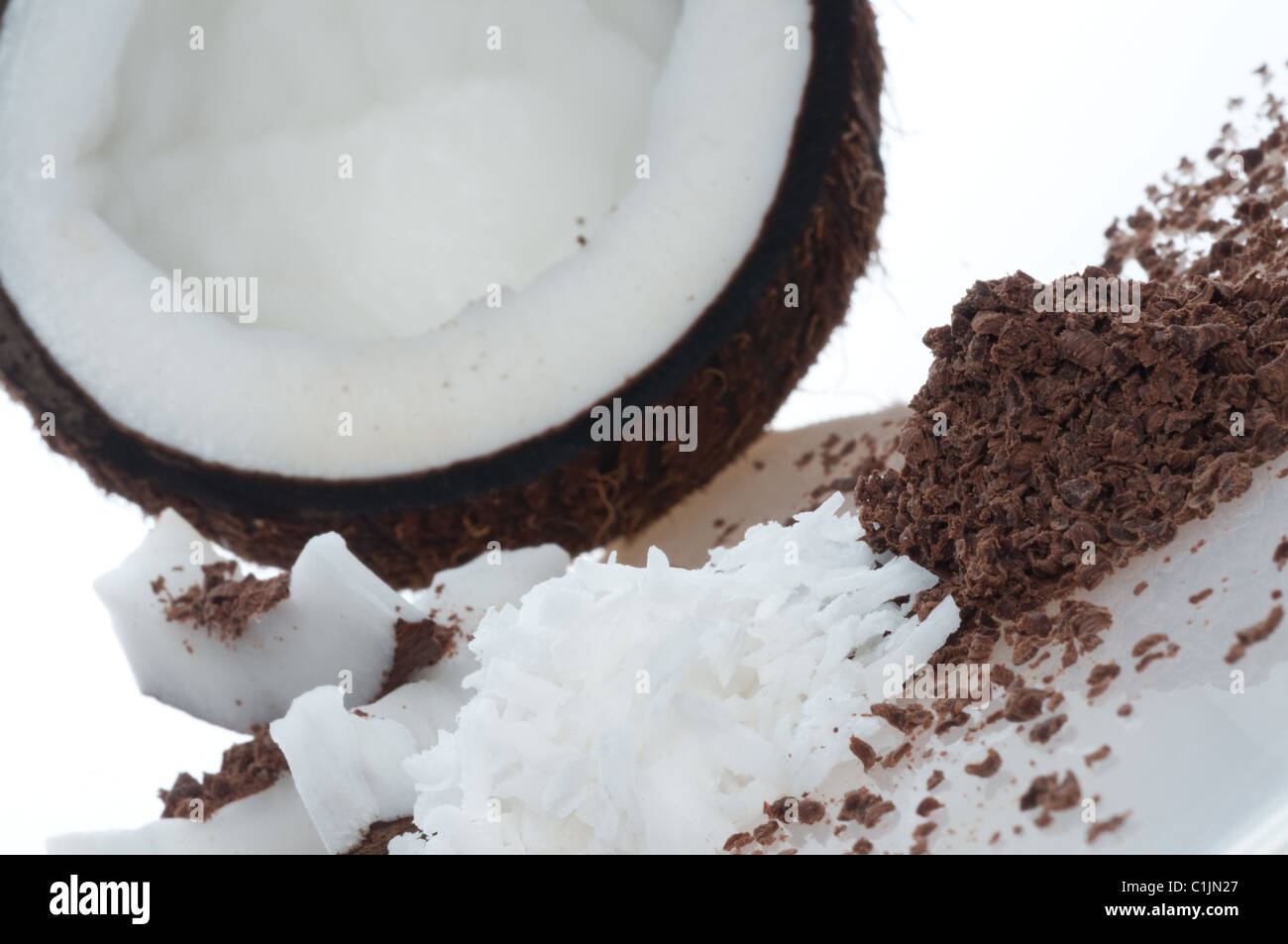 Coco pulp. Isolation on the white Stock Photo - Alamy