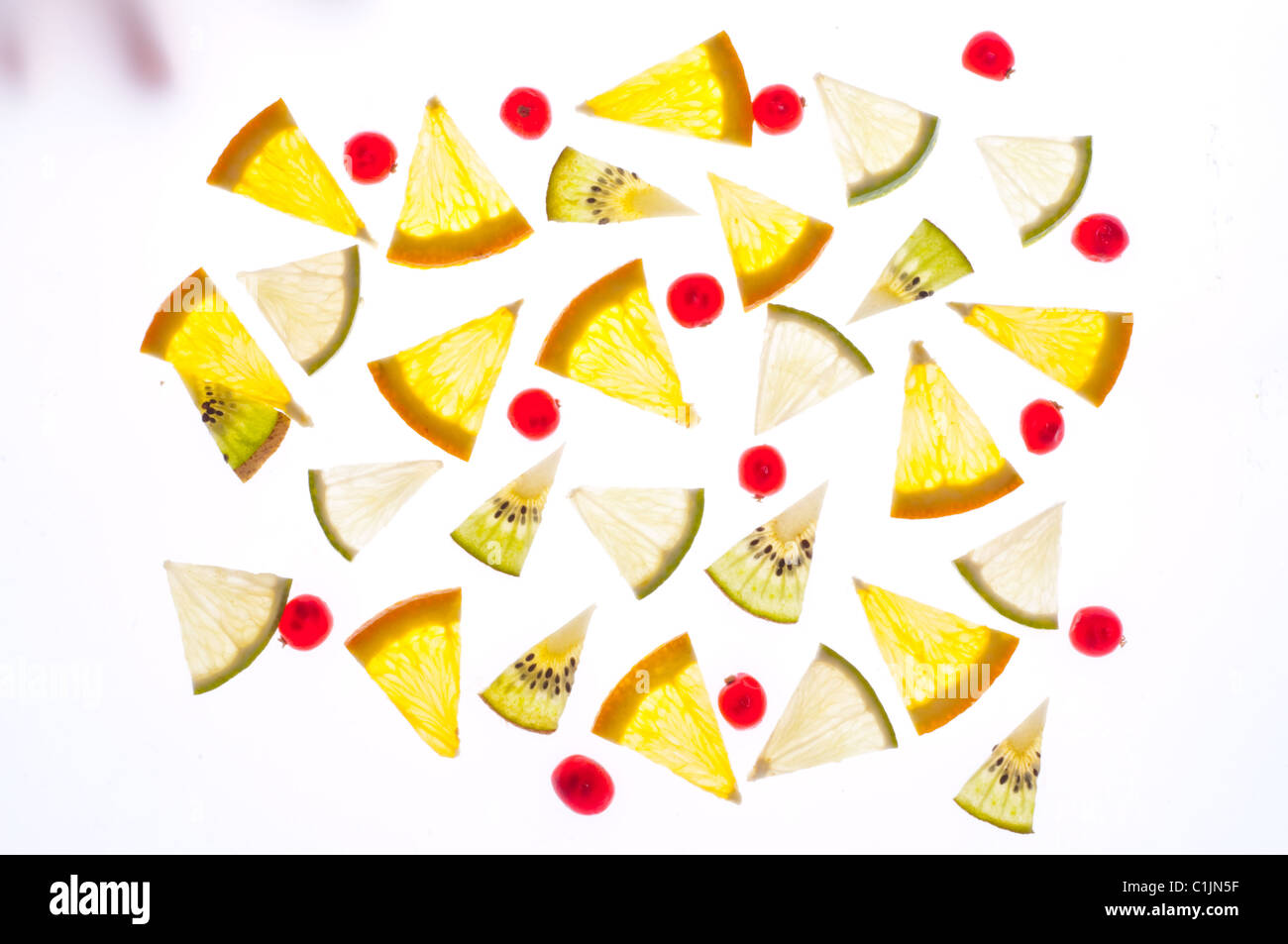set of different fruits slices Stock Photo - Alamy