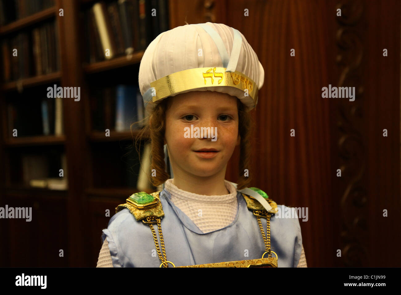 An Ultra Orthodox Jew wearing costume during Purim festival in the ...