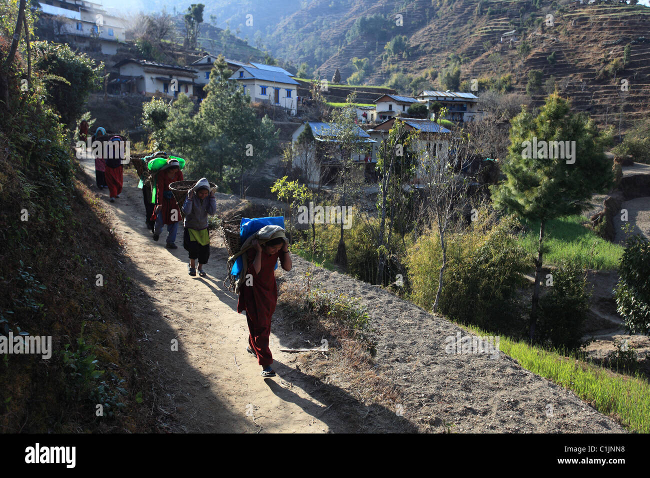 Nepali people in Nepal Himalaya Stock Photo - Alamy