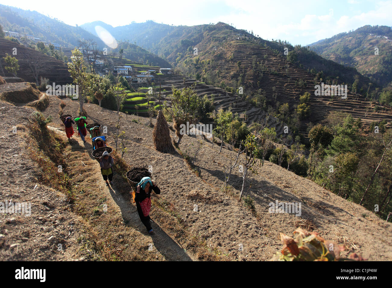 Nepali people in Nepal Himalaya Stock Photo - Alamy
