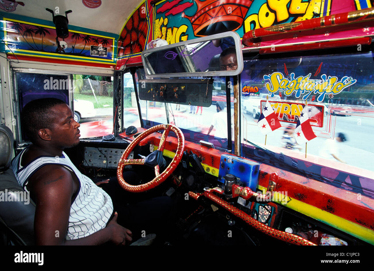 Panama, Panama city, bus Stock Photo - Alamy