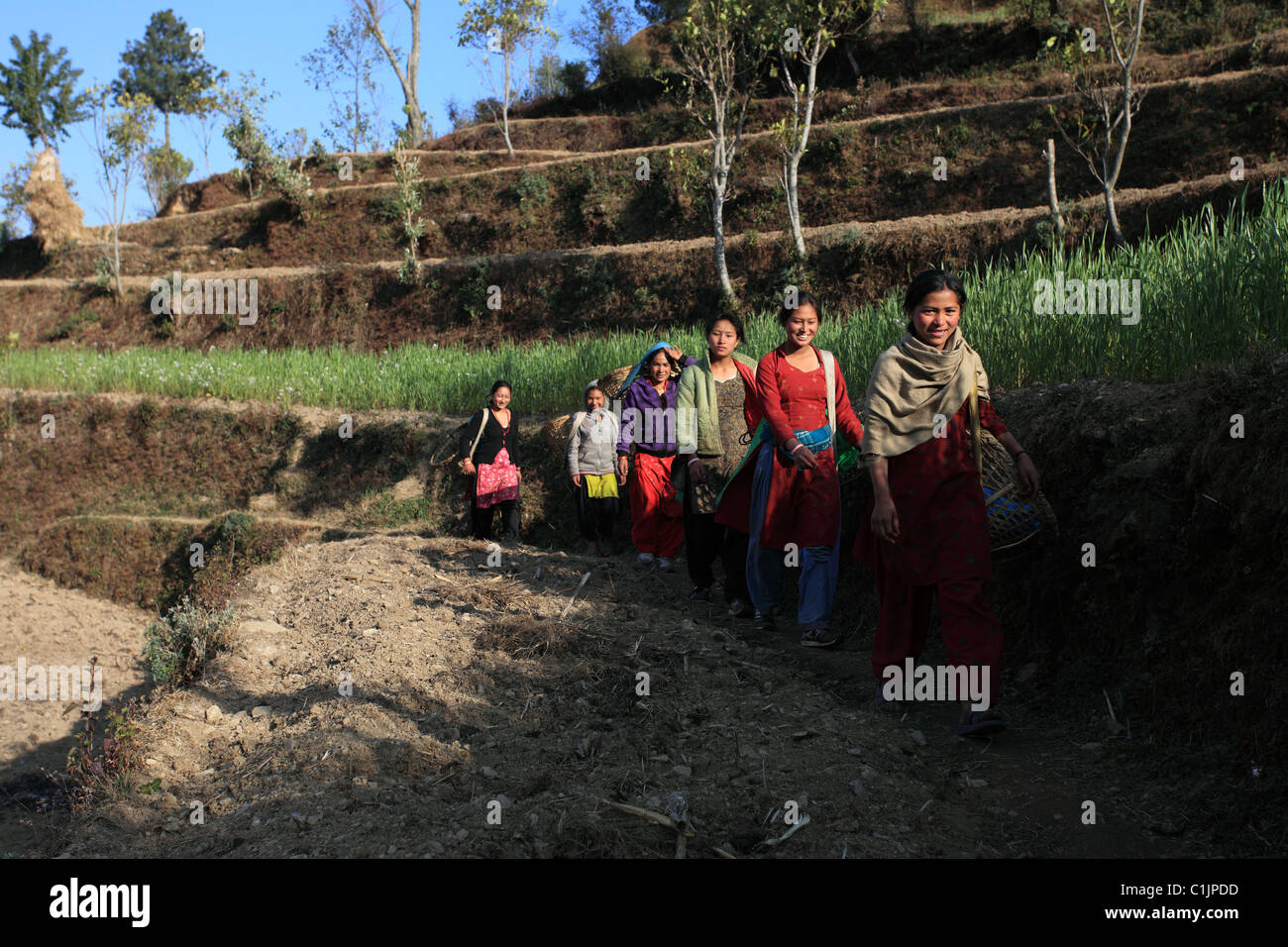Nepali people in Nepal Himalaya Stock Photo - Alamy