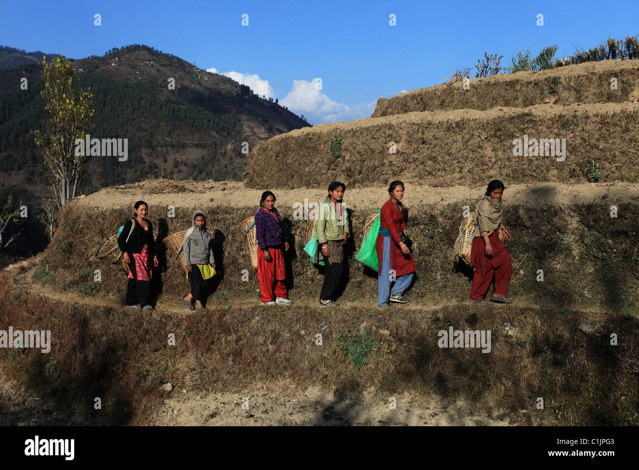Nepali people in Nepal Himalaya Stock Photo - Alamy