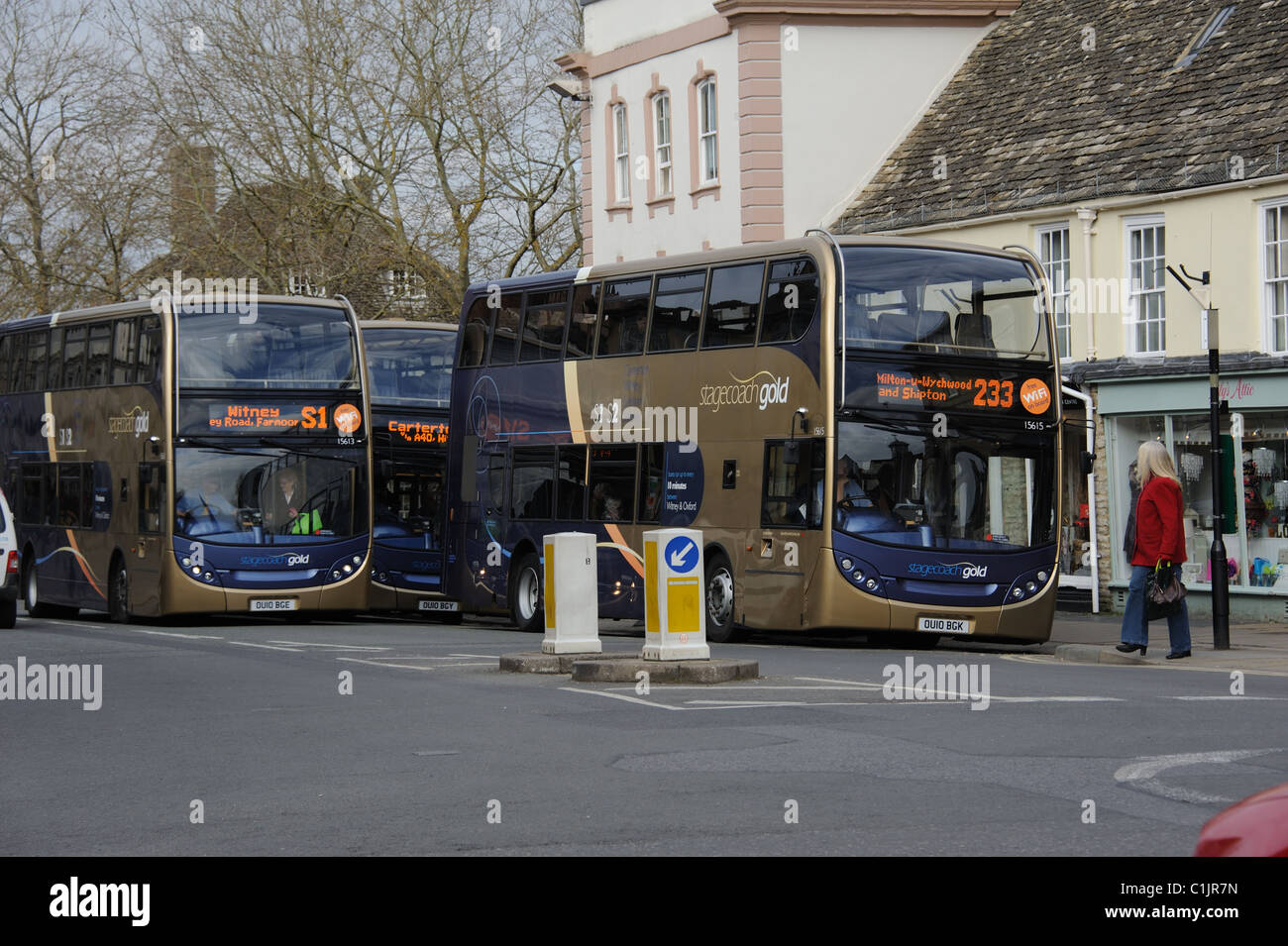 Stagecoach Gold company double decker buses in Witney town centre ...