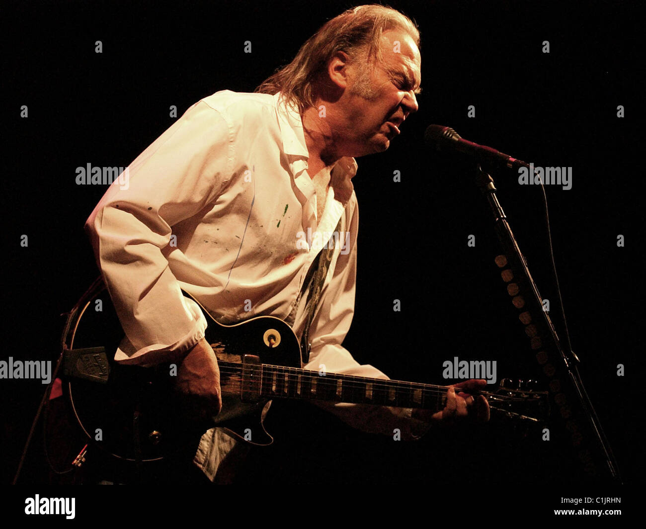 Neil Young performing in concert at the Ahoy Stadium Rotterdam, The ...