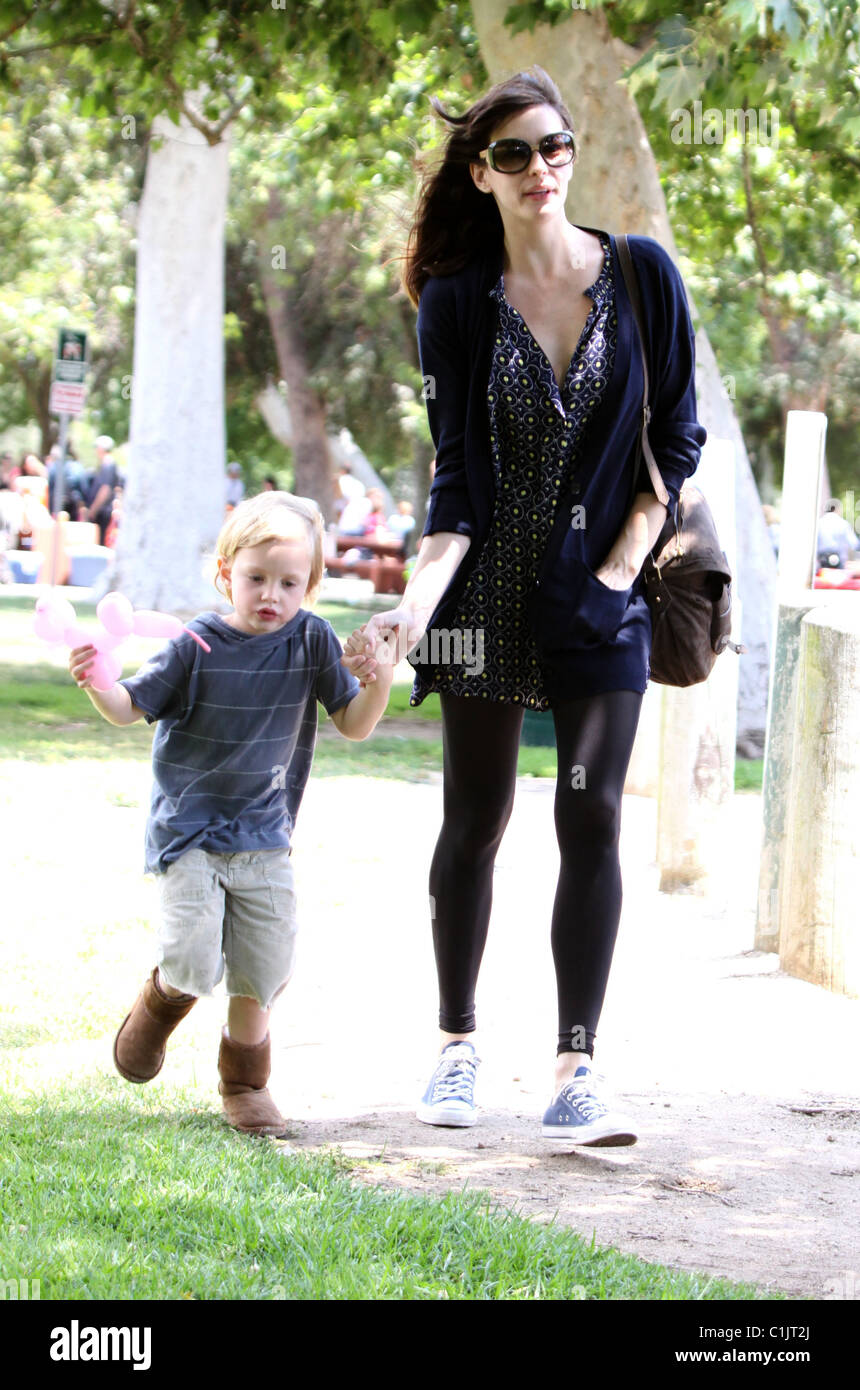 Liv Tyler with her son Milo Langdon at Griffith Park in Loz Feliz Los ...