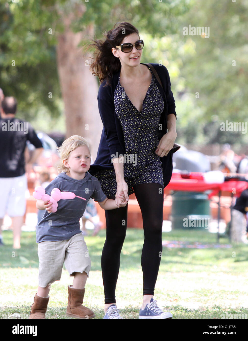 Liv Tyler with her son Milo Langdon at Griffith Park in Loz Feliz Los ...