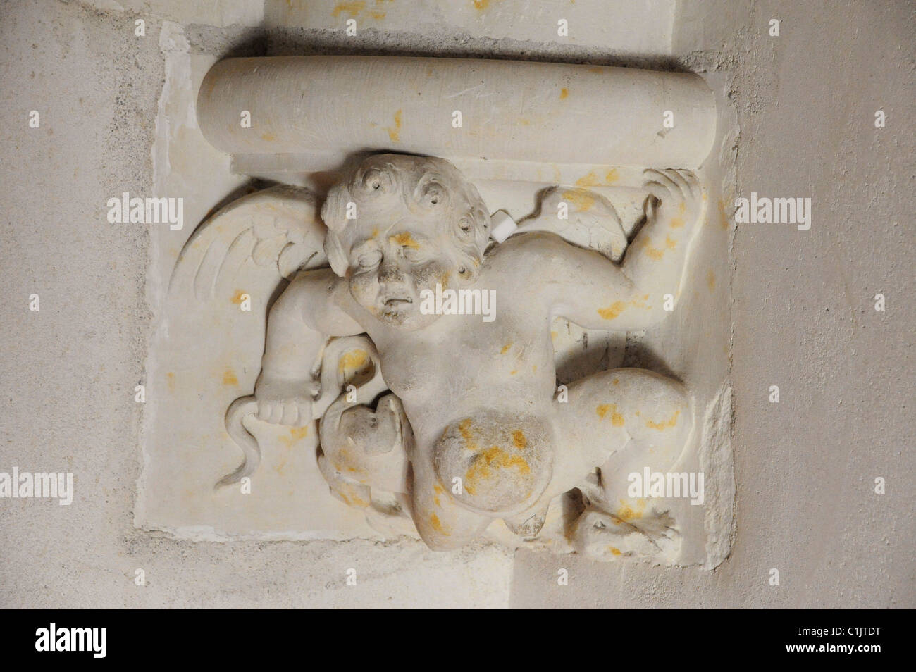 Angel in the kitchen,The Chateau of Azay-le-Rideau castle,Indre river ...