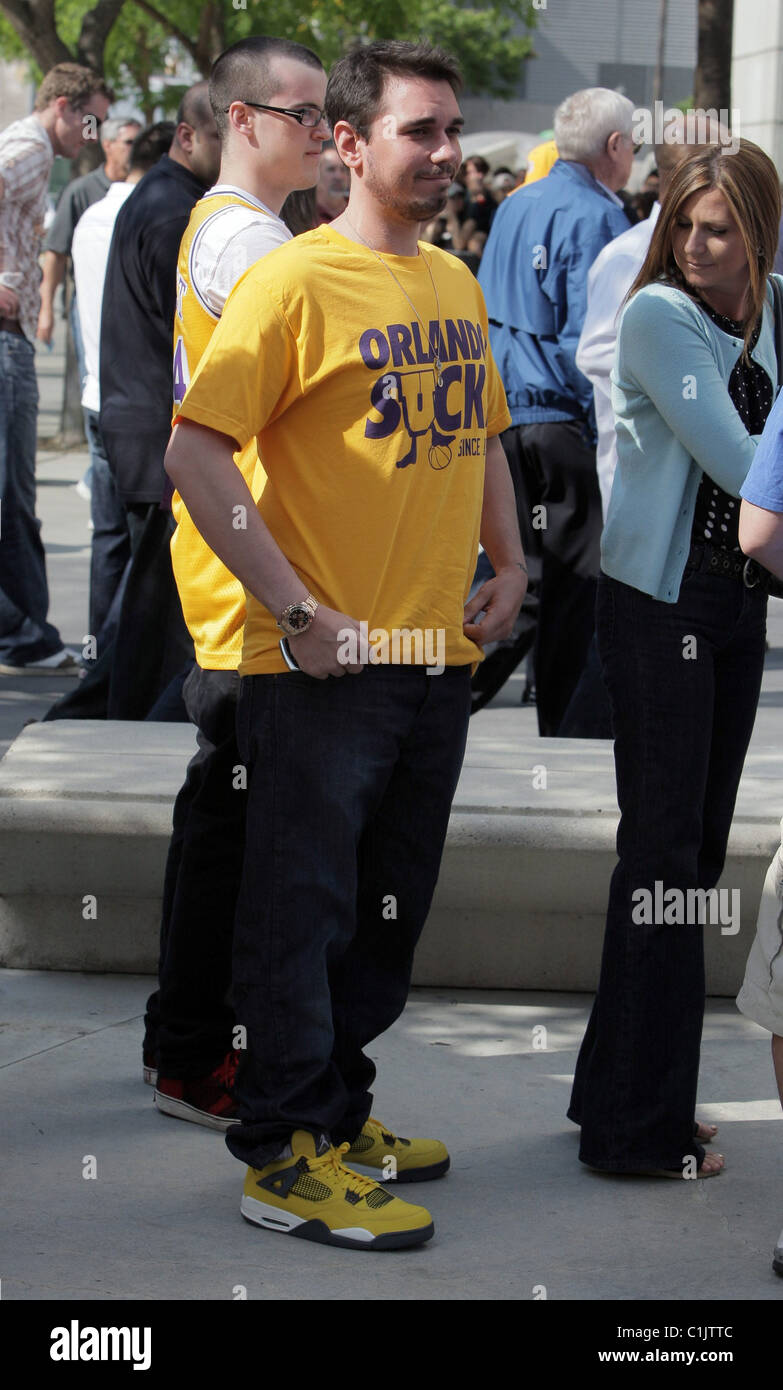 Adam Goldstein aka DJ Am arrives for the first game of the NBA National ...